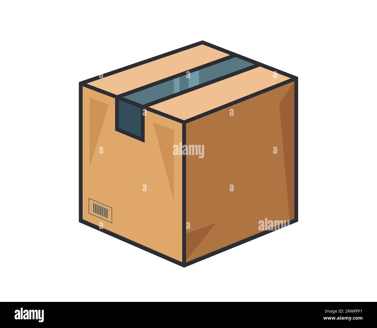 Cardboard box parcels flat Stock Vector Images - Alamy