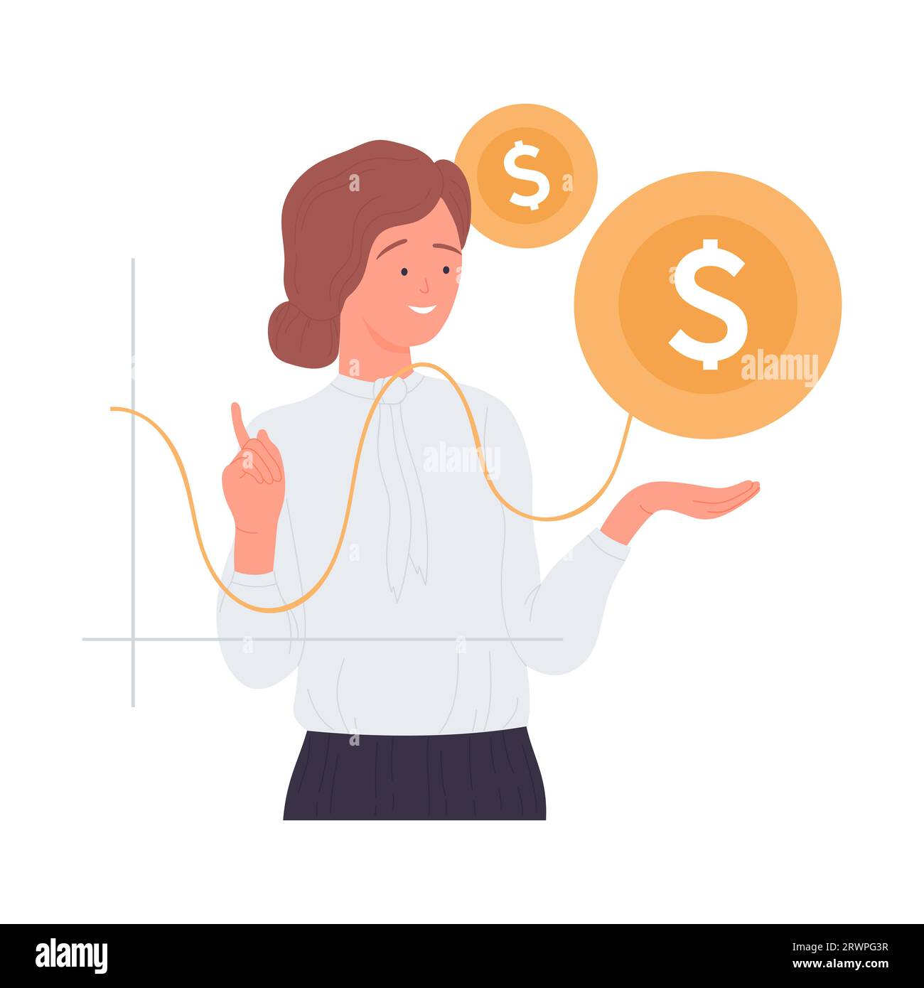 Business analyst presenting financial growth. Money analysis ...