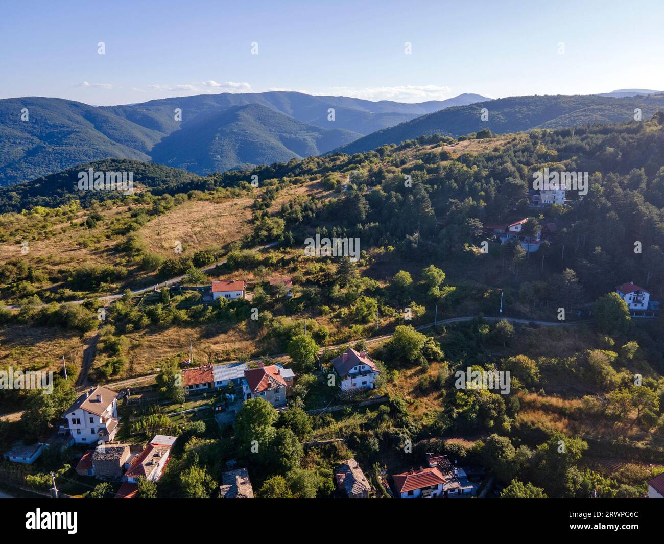 Aerial view of Village of Yavrovo with Authentic nineteenth century ...