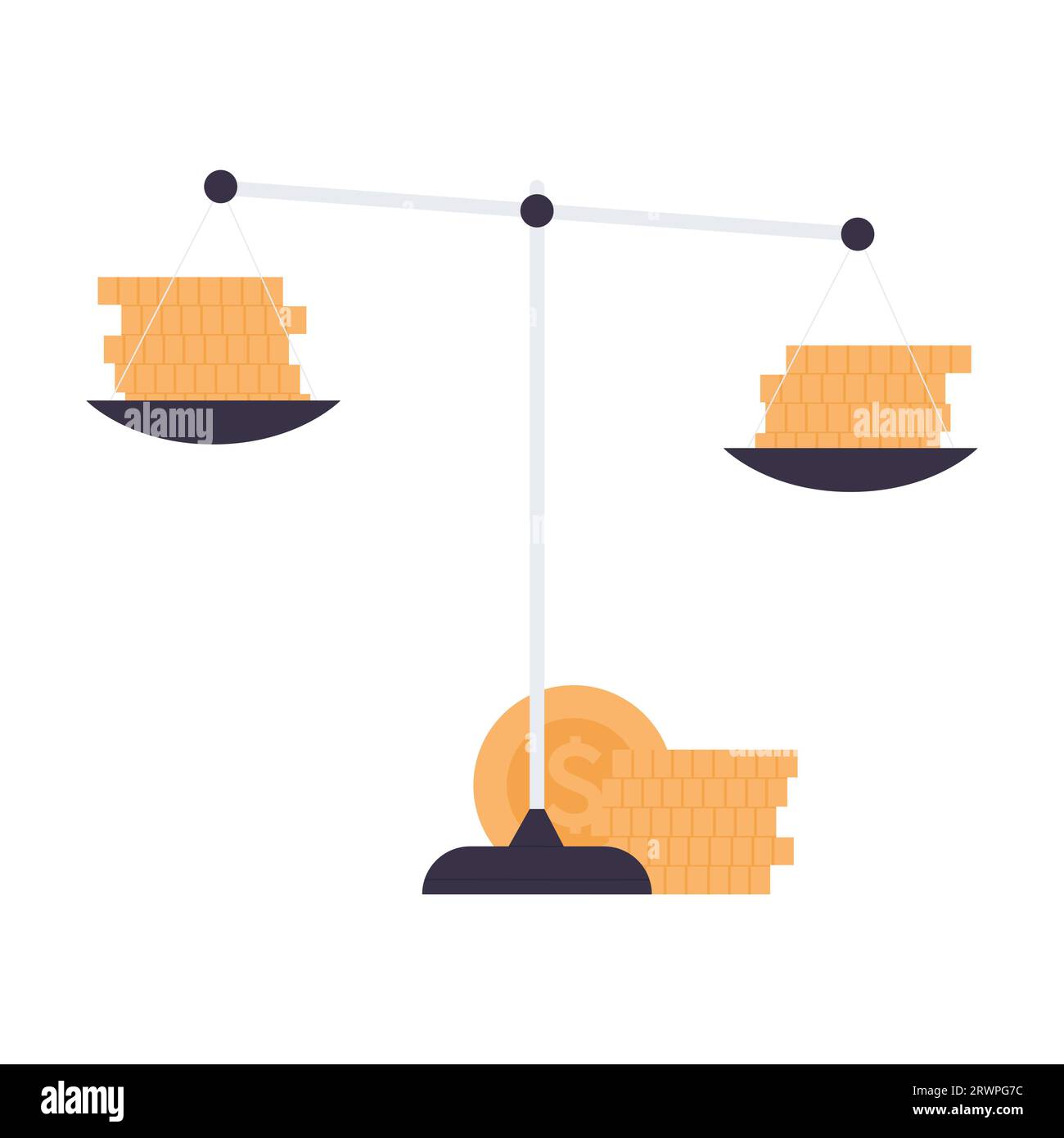 Money profit balance. Financial investment, scale weighing money ...