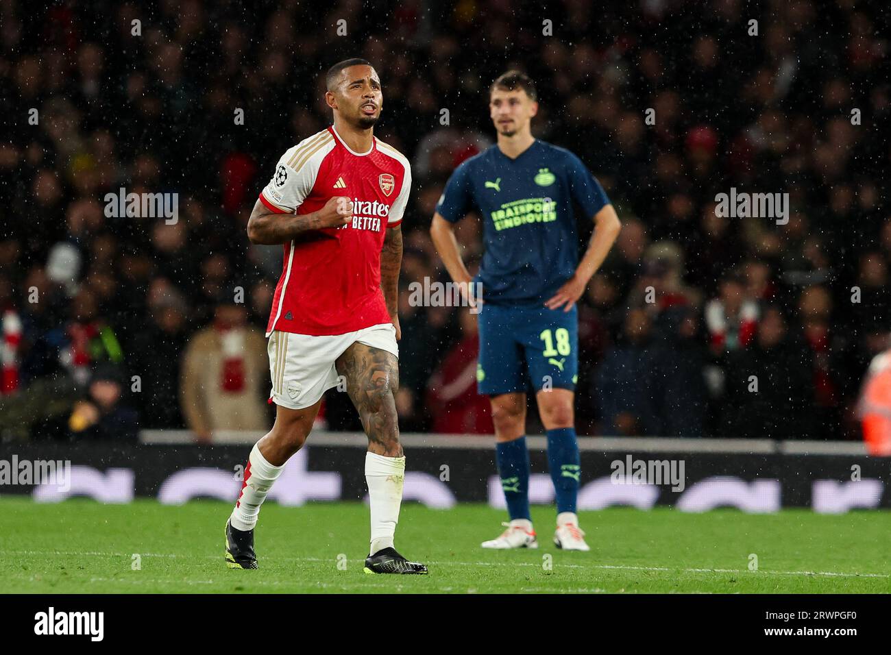 London, UK. 20th Sep, 2023. LONDON, UNITED KINGDOM - SEPTEMBER 20: Gabriel Jesus of Arsenal ...