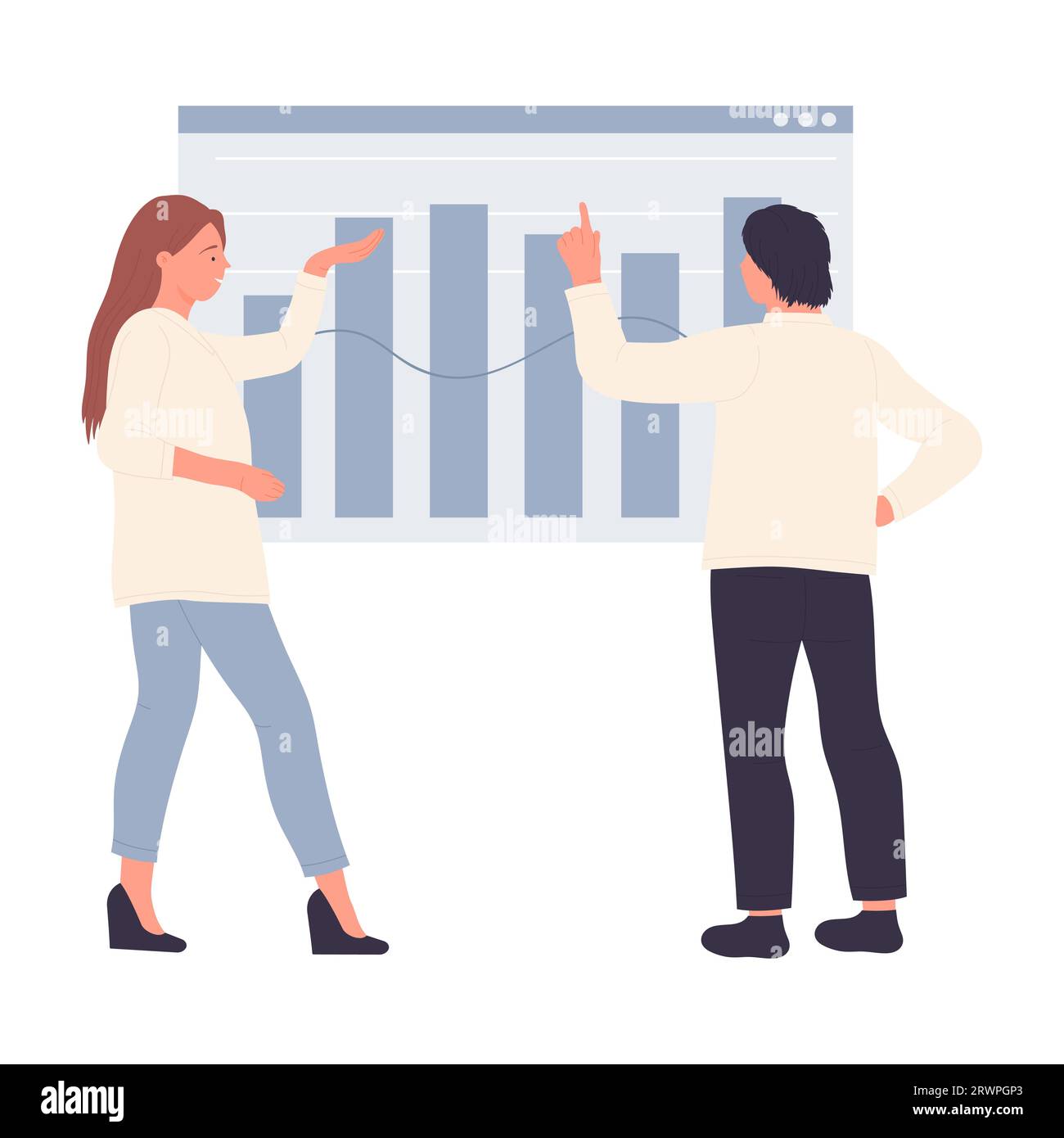 Business experts analyzing financial graph. Money investment growth ...