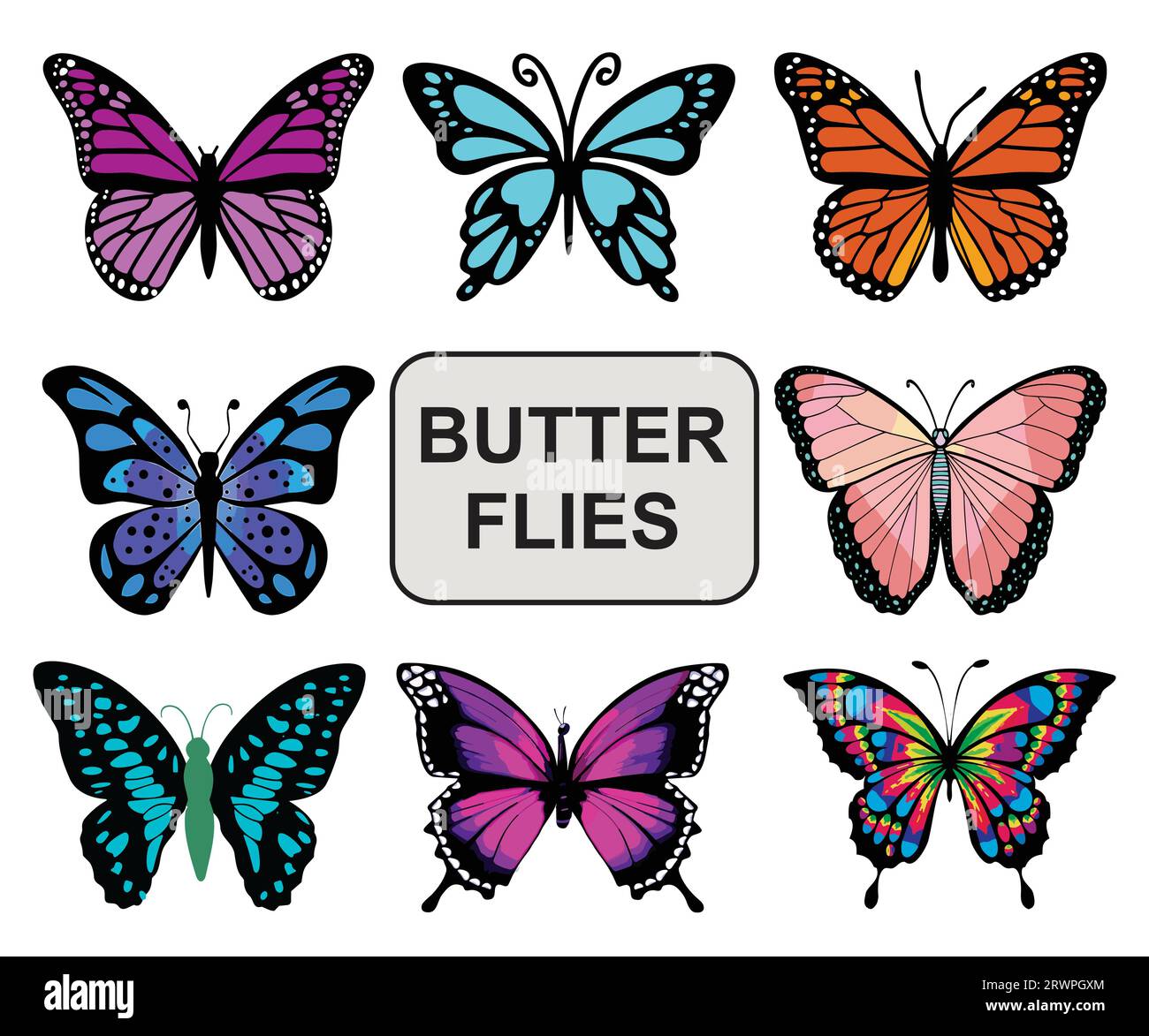 Monarch butterfly flight pattern Stock Vector Images - Alamy