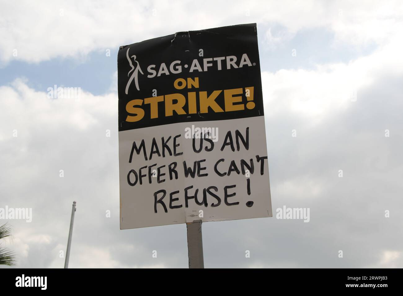 Make Us An Offer We Can't Refuse Sign SAG WGA picket At Paramount ...