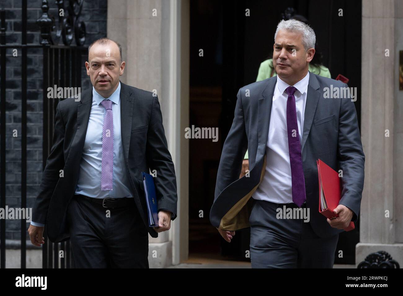 Chris Heaton Harris and Steve Barclay leave a cabinet meeting in ...