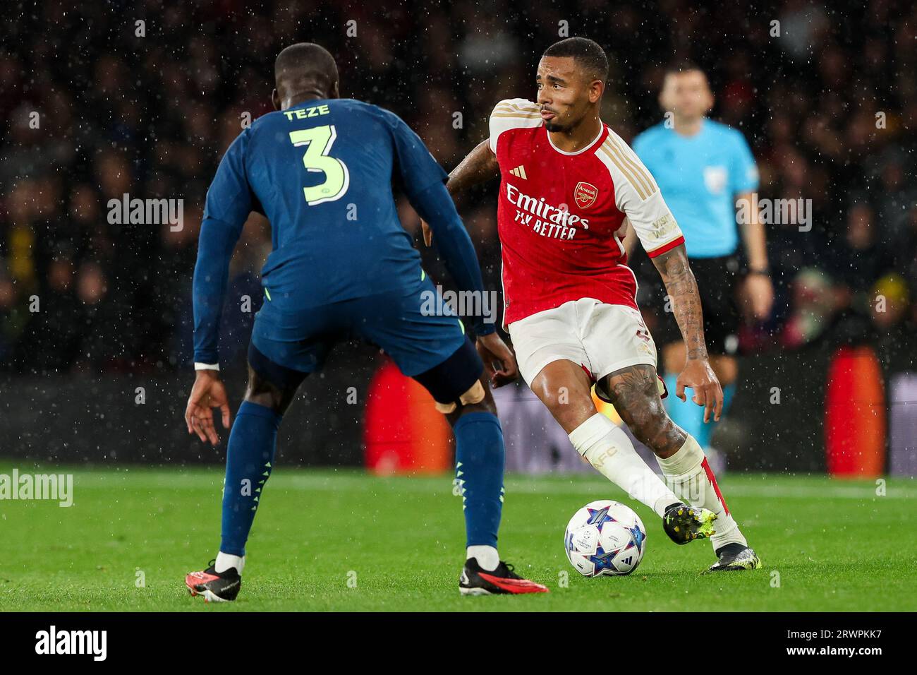 London, UK. 20th Sep, 2023. LONDON, UNITED KINGDOM - SEPTEMBER 20: Gabriel Jesus of Arsenal is ...