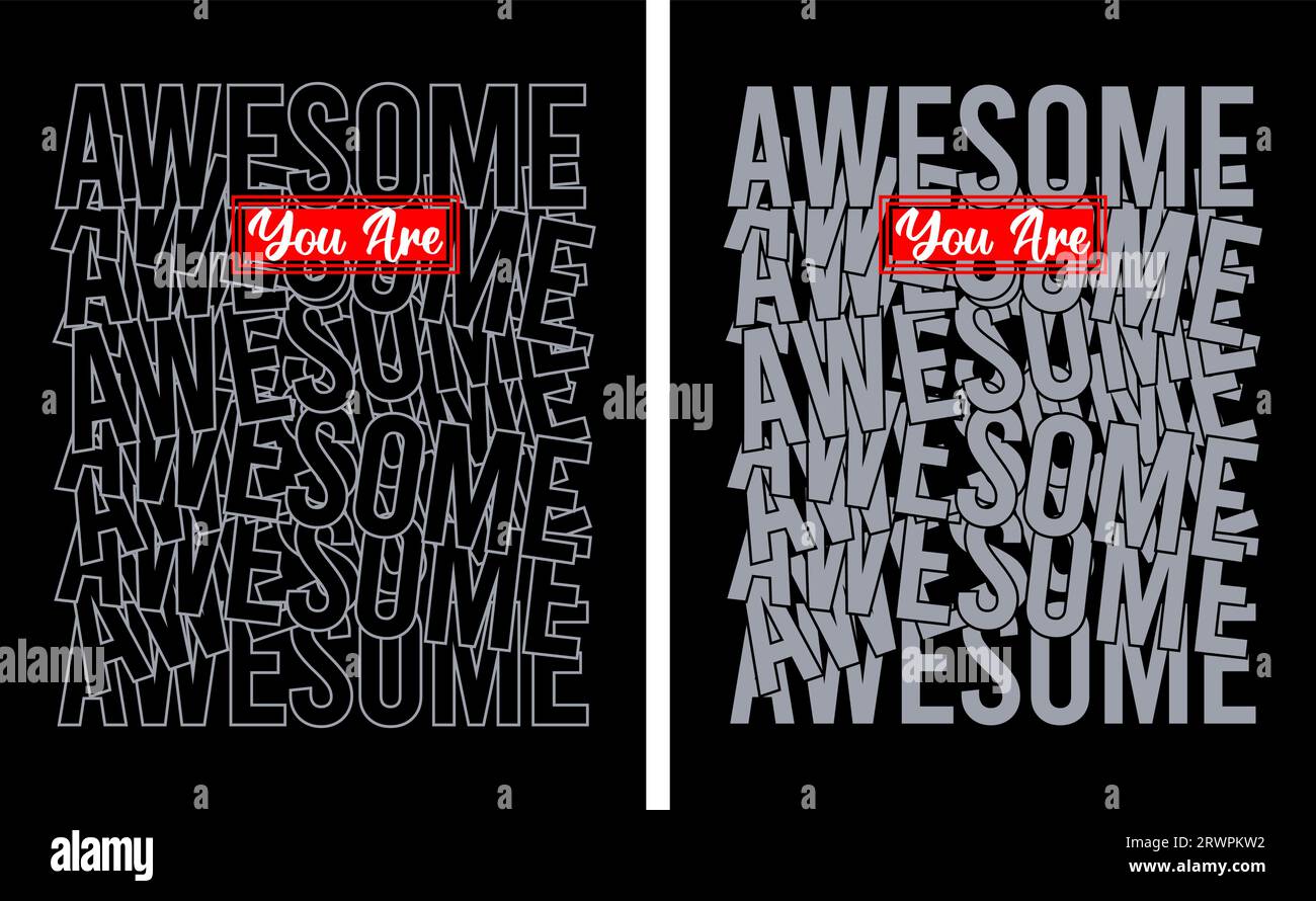 awesome, you are, motivational quote, lettering concept, banner, poster ...