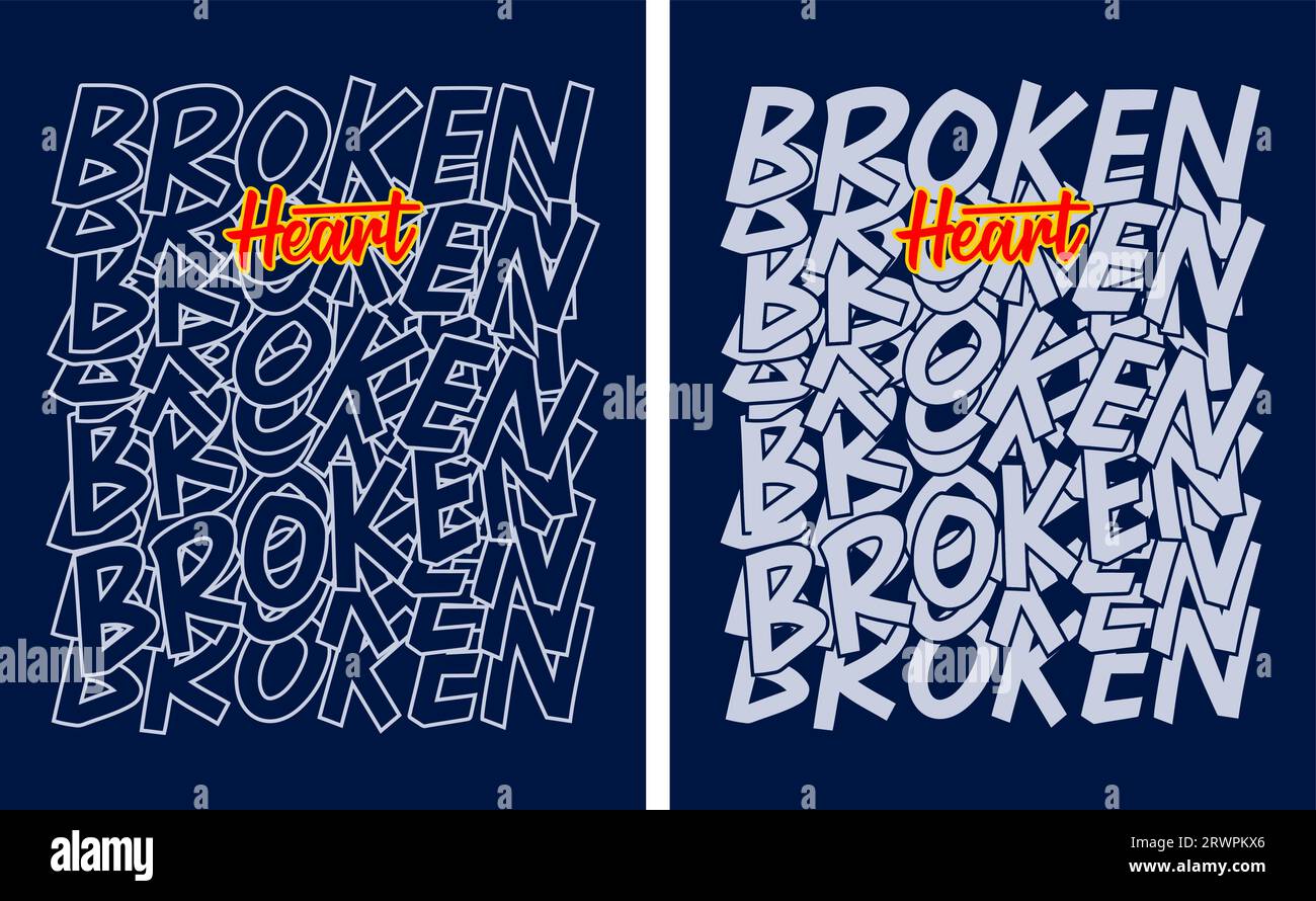 broken heart, motivational quote, lettering concept, banner, poster ...
