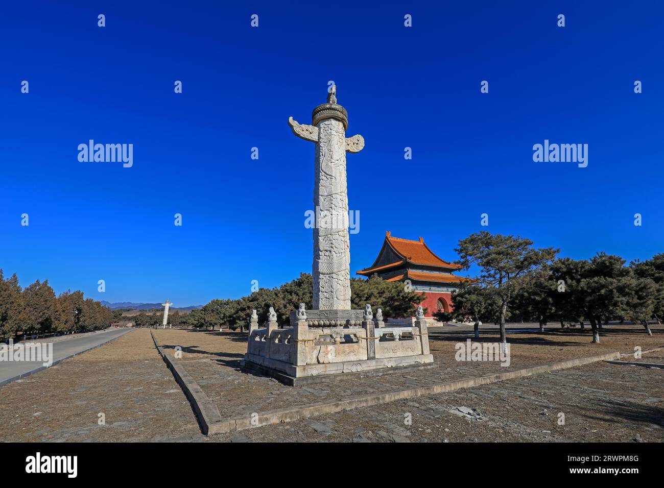 ornamental column in the eastern Mausoleum of the Qing Dynasty, China ...