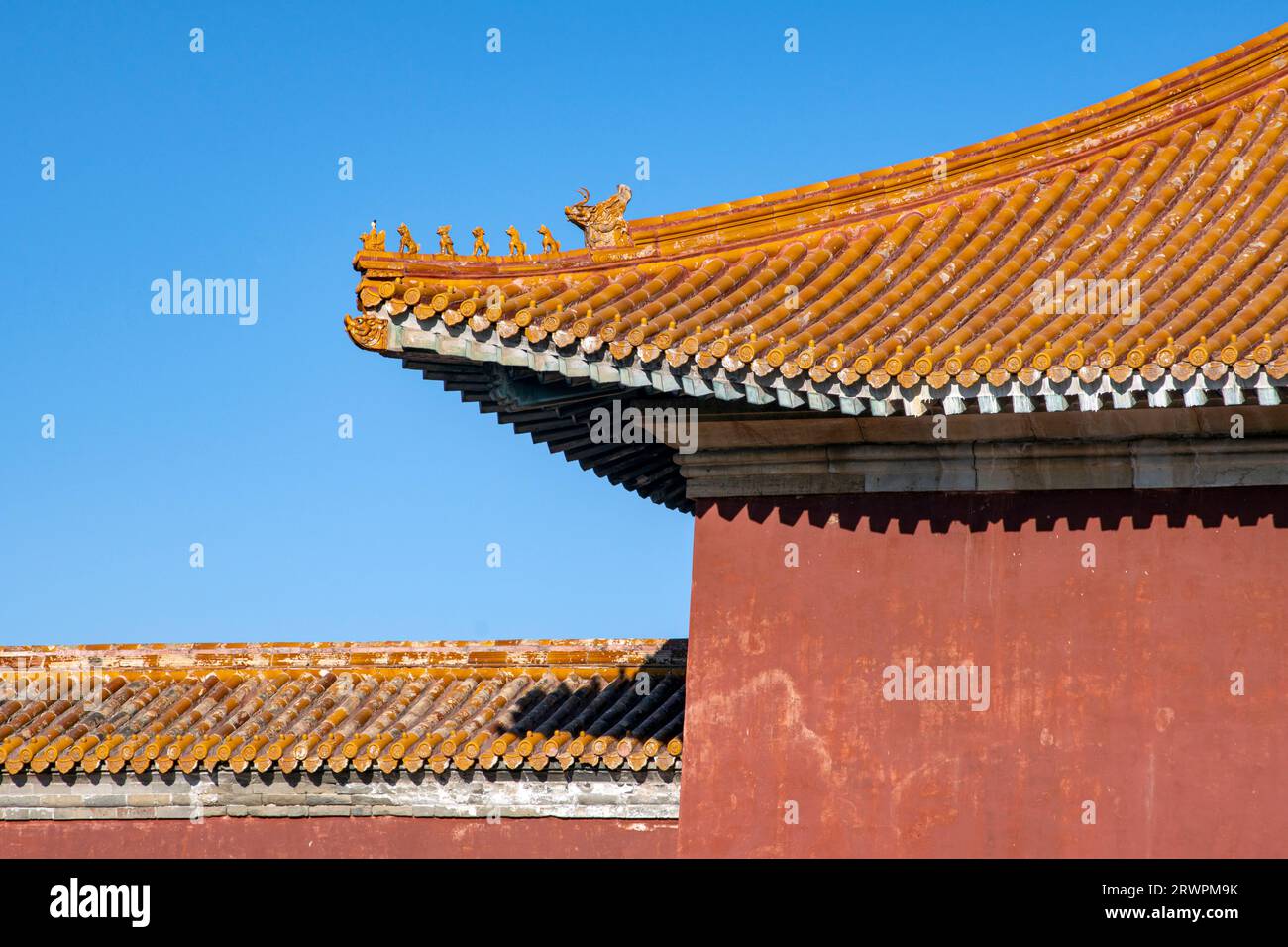Yellow glazed tiles are built in the eastern Mausoleum of the Qing ...