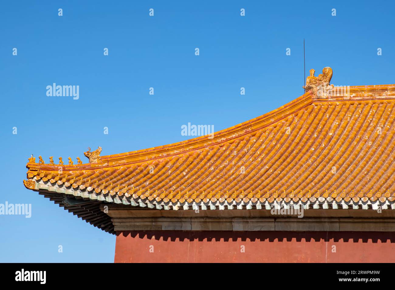 Yellow glazed tiles are built in the eastern Mausoleum of the Qing ...