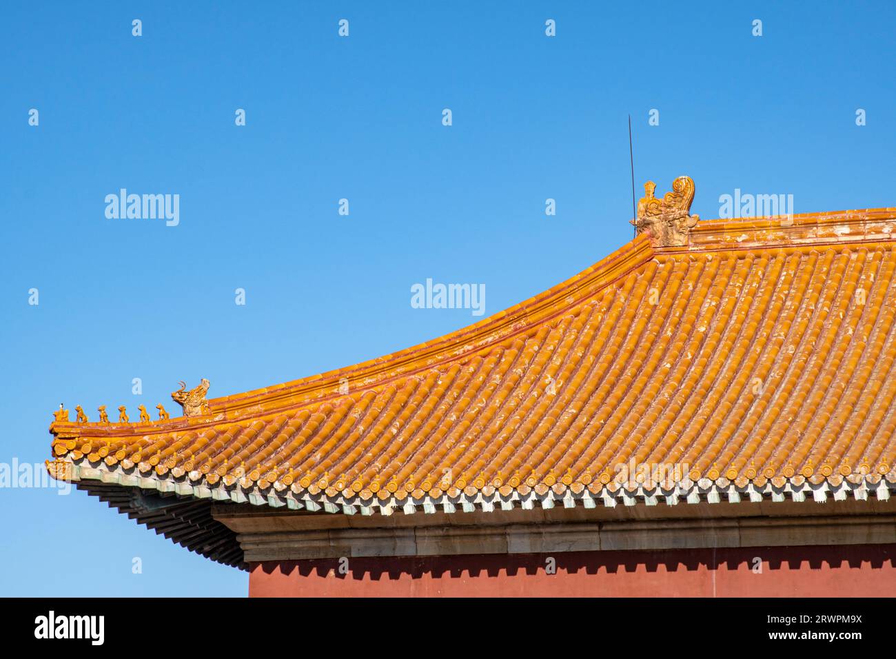 Yellow glazed tiles are built in the eastern Mausoleum of the Qing ...