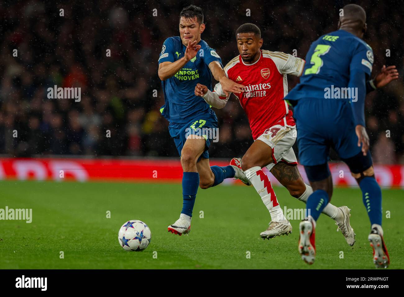 London, UK. 20th Sep, 2023. LONDON, UNITED KINGDOM - SEPTEMBER 20: Reiss Nelson of Arsenal is ...