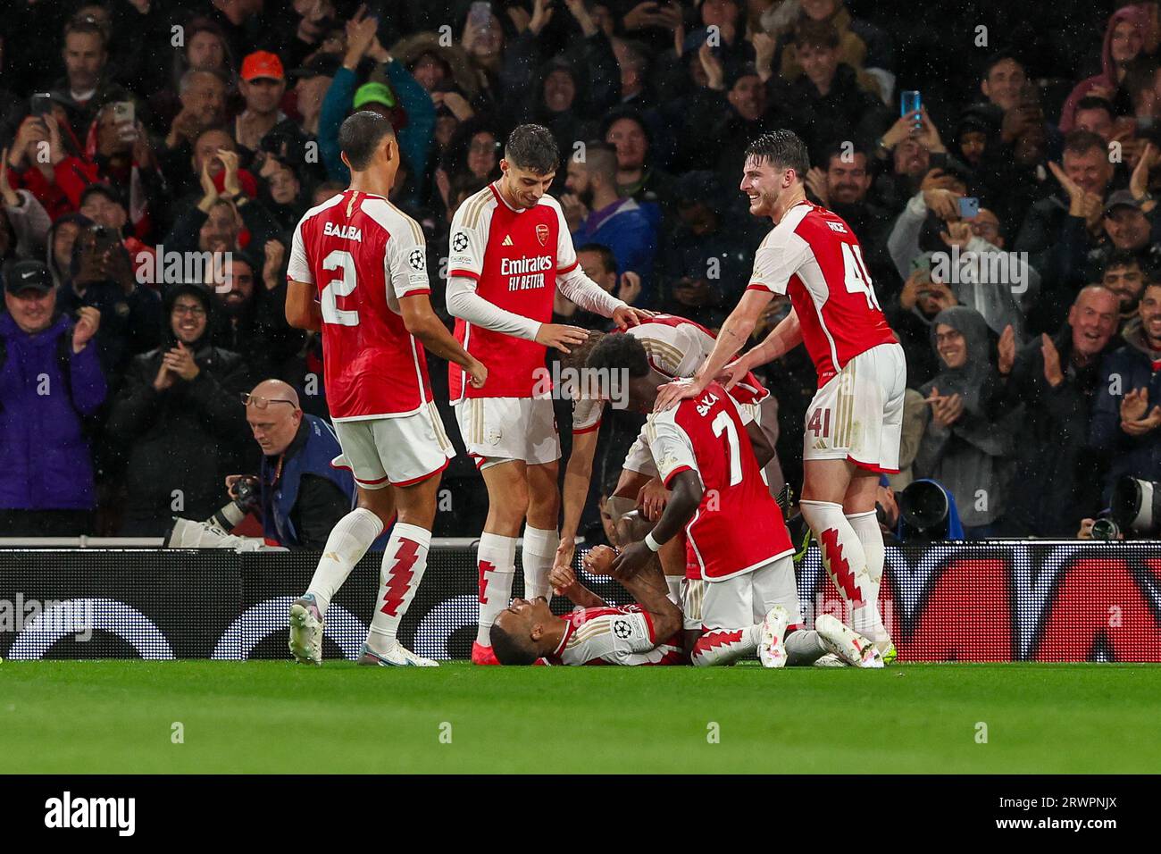 London, UK. 20th Sep, 2023. LONDON, UNITED KINGDOM - SEPTEMBER 20: William Saliba of Arsenal ...