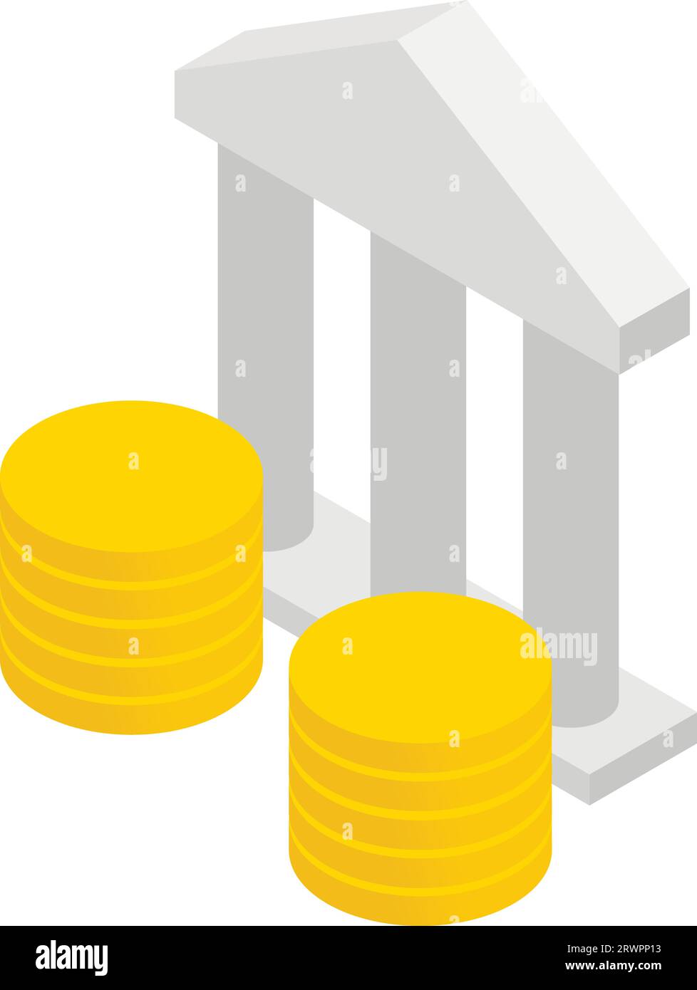 3d bank building golden sign Stock Vector Images - Alamy