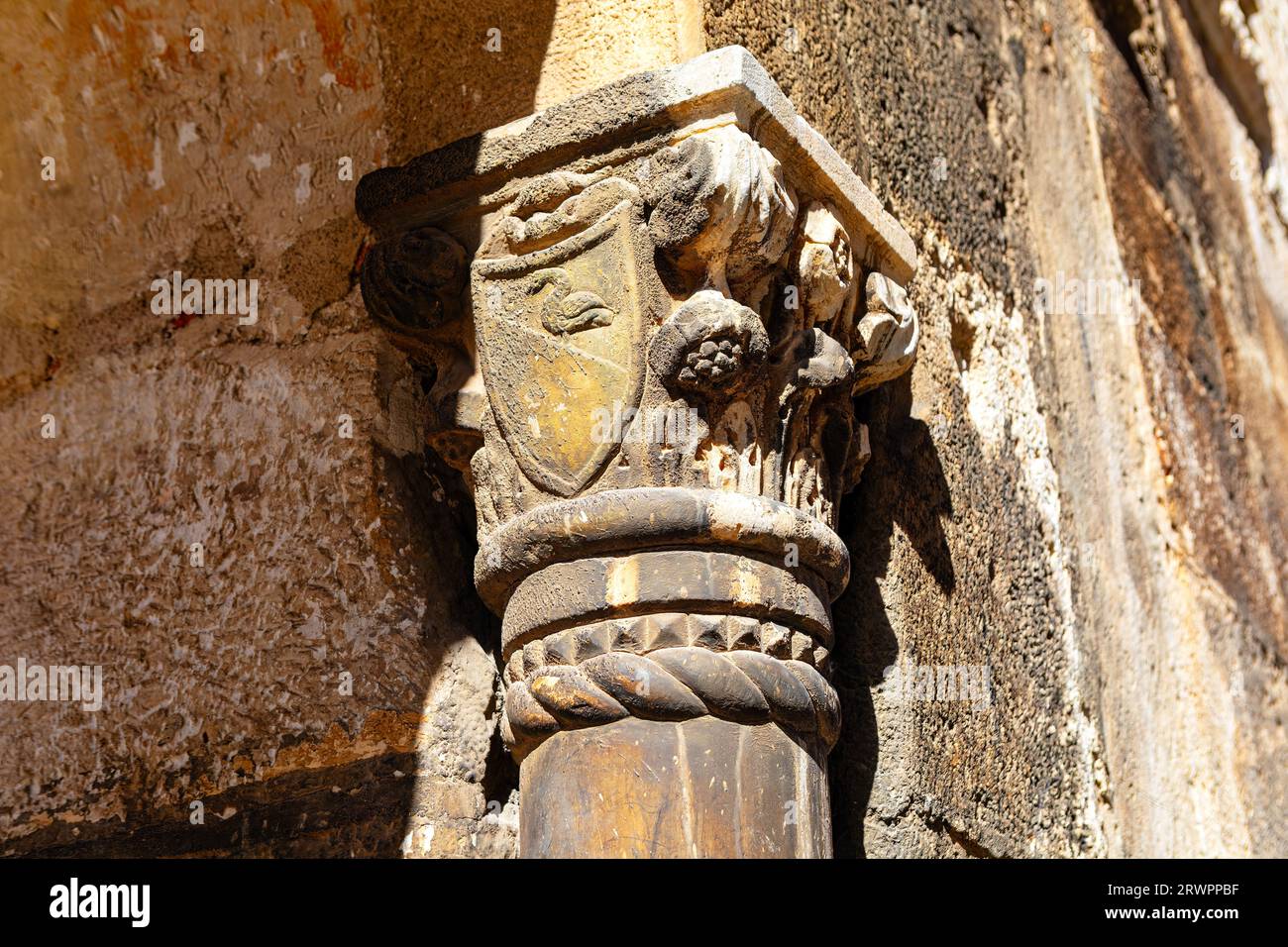 Detail of the ancient stone column . Ancient Rome architecture Stock ...