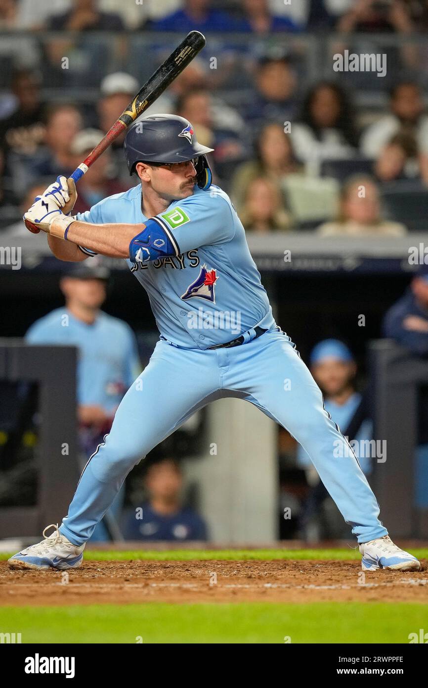Toronto Blue Jays Davis Schneider bats during a baseball game against ...