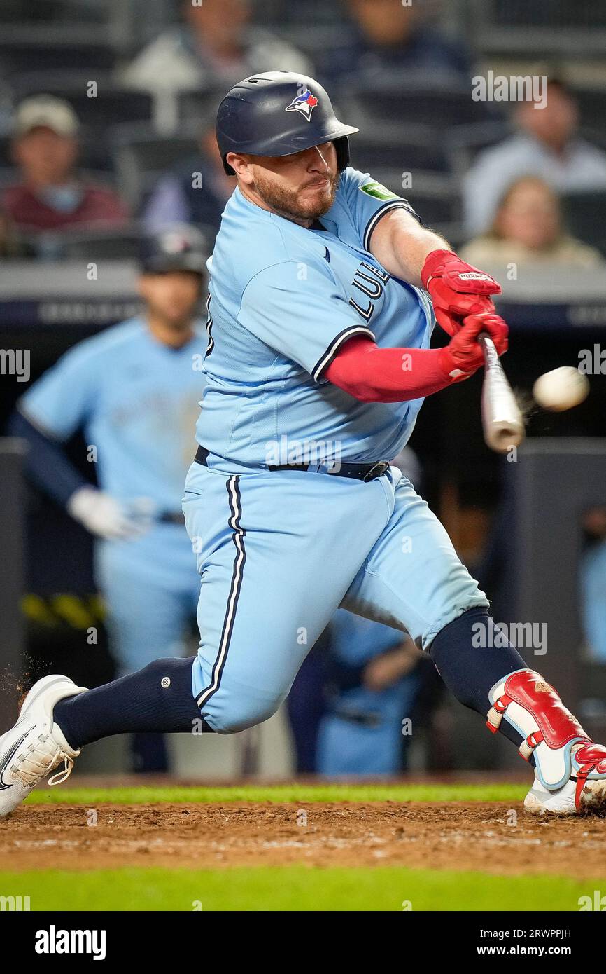 Toronto Blue Jays Alejandro Kirk bats during a baseball game against ...