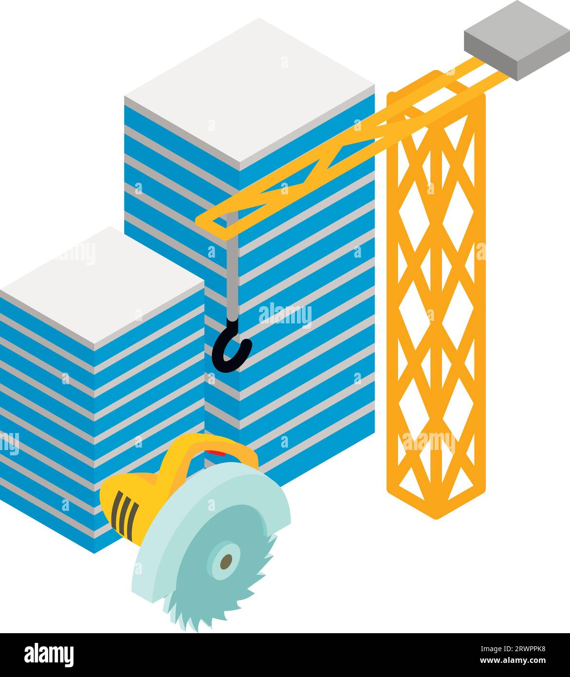 Construction crane hook multi storey Stock Vector Images - Alamy