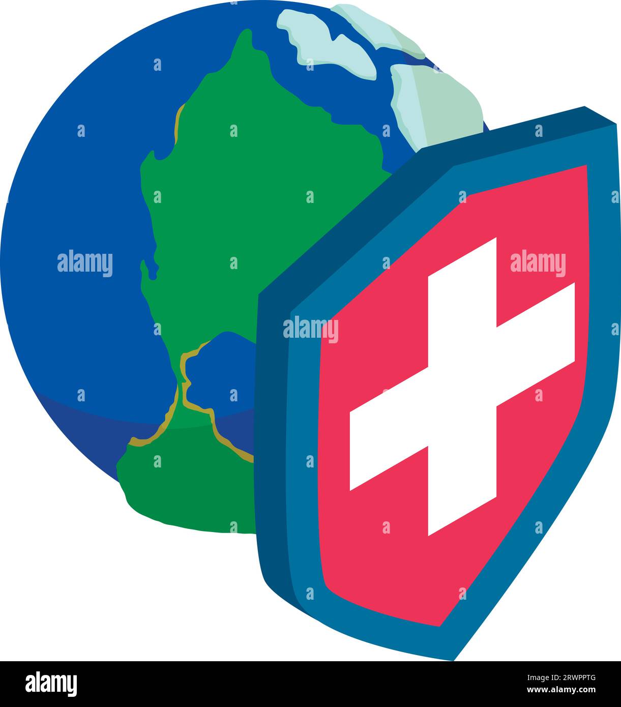 Environment protection icon isometric vector. Planet earth behind ...