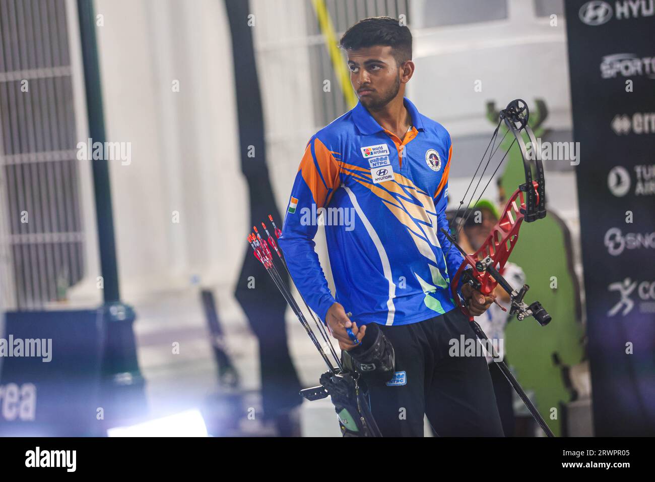 HERMOSILLO, MEXICO - SEPTEMBER 9: Prathamesh Jawkar of India competes ...