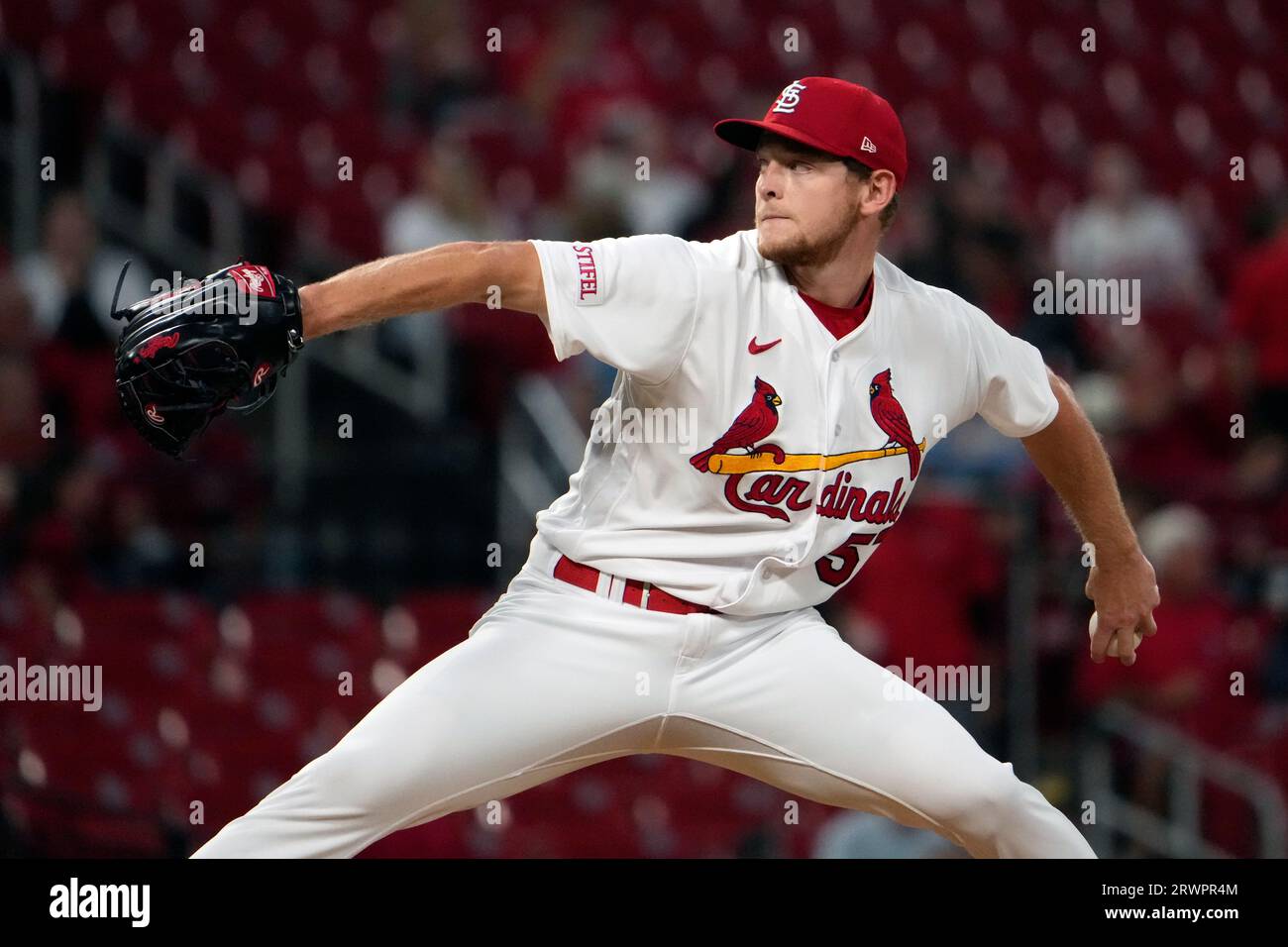St. Louis Cardinals starting pitcher Zack Thompson throws during the ...