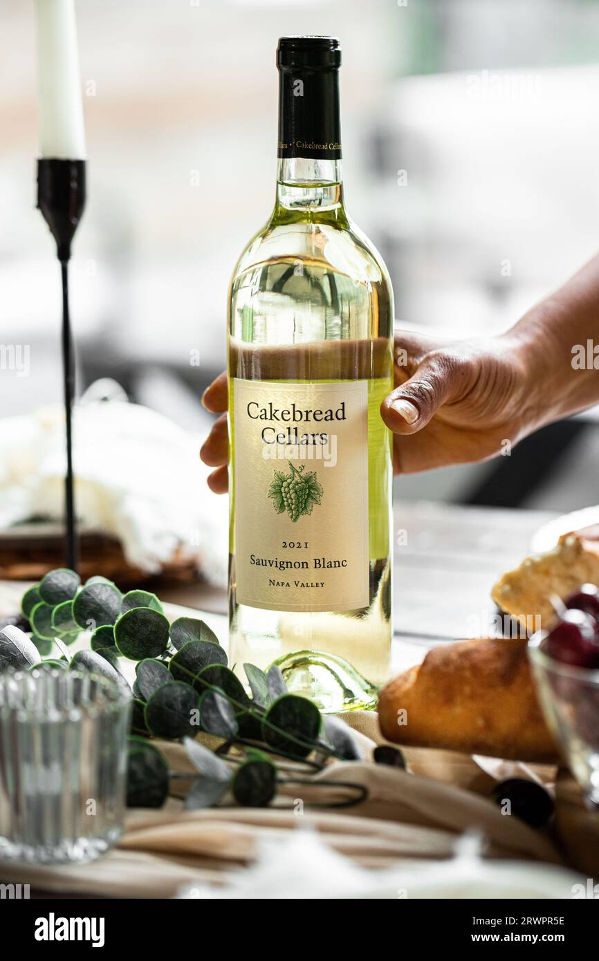 Cakebread Cellars wine bottle Stock Photo - Alamy