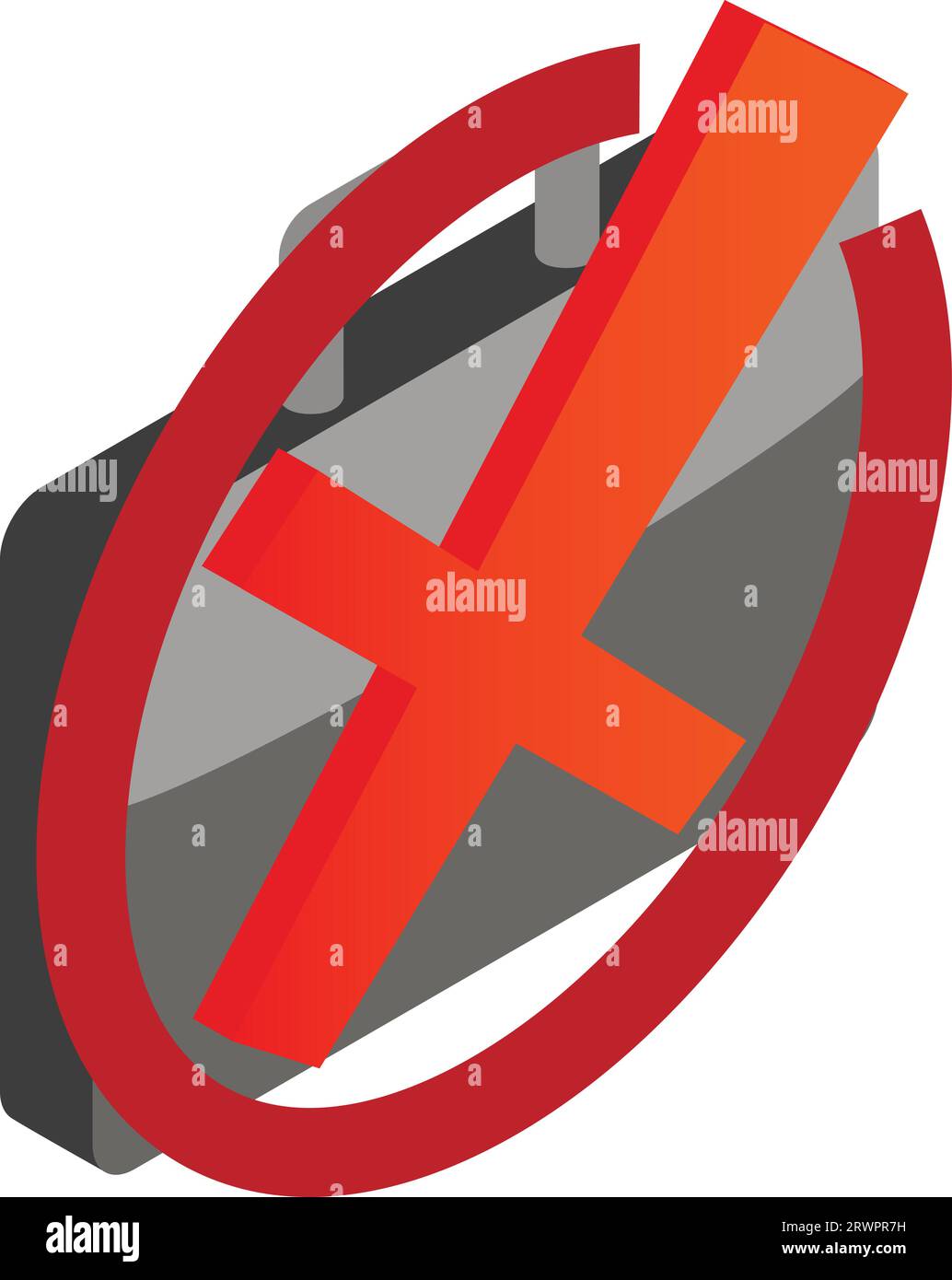 Restricted documentation icon isometric vector. Crossed black business ...