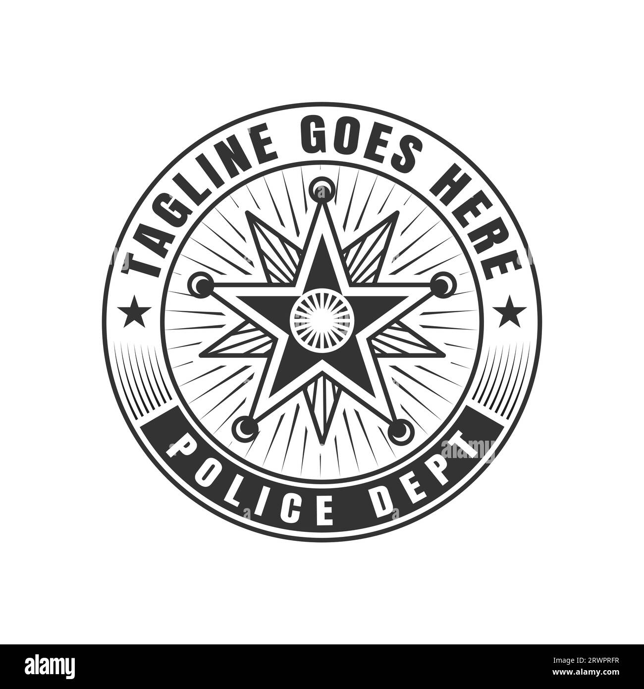 Vintage Retro Sheriff Star Ranger Badge Emblem Typography Country ...