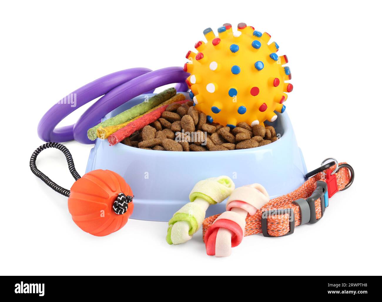 Different pet goods on white background. Shop assortment Stock Photo ...