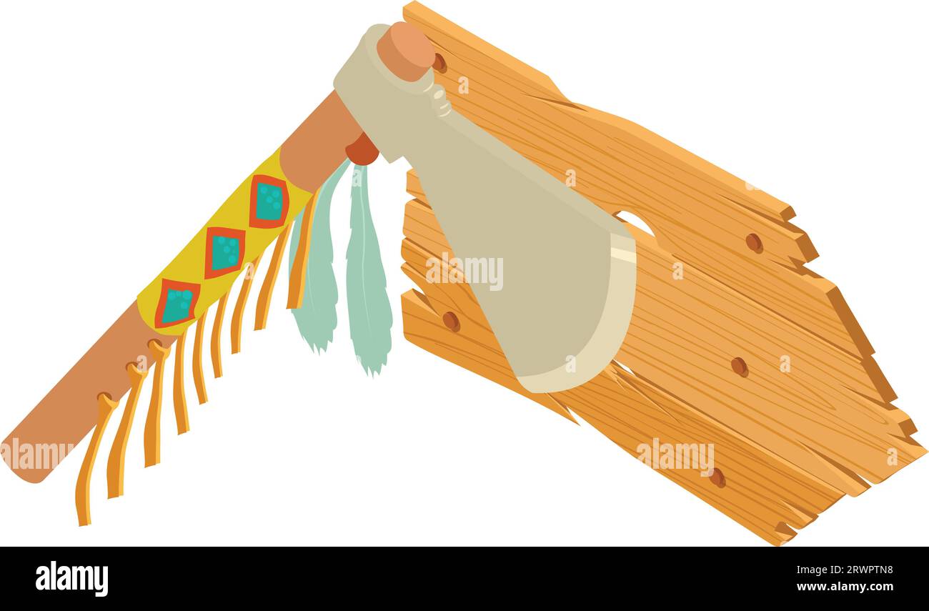 Traditional weapon icon isometric vector. Native american tomahawk and ...