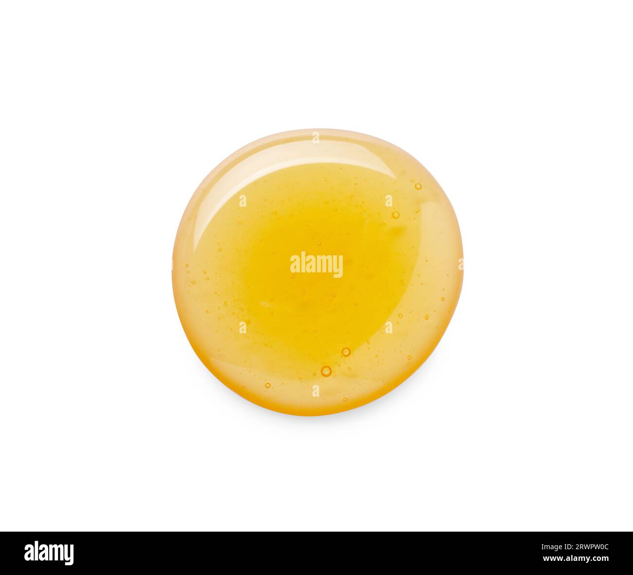 Drop of tasty natural honey isolated on white, top view Stock Photo - Alamy