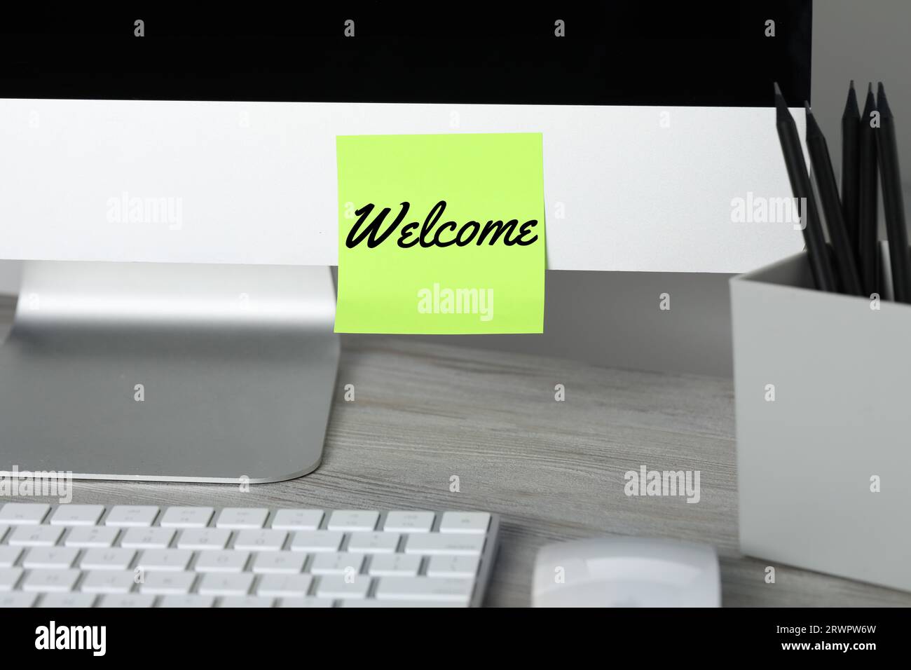 Welcome monitor hi-res stock photography and images - Alamy