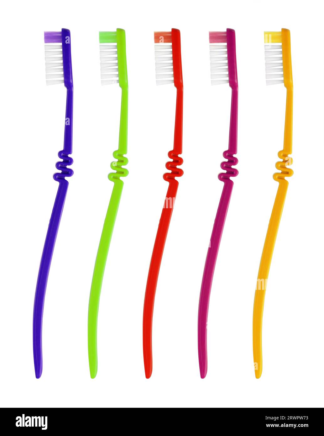 Set of colorful toothbrushes on white background Stock Photo - Alamy
