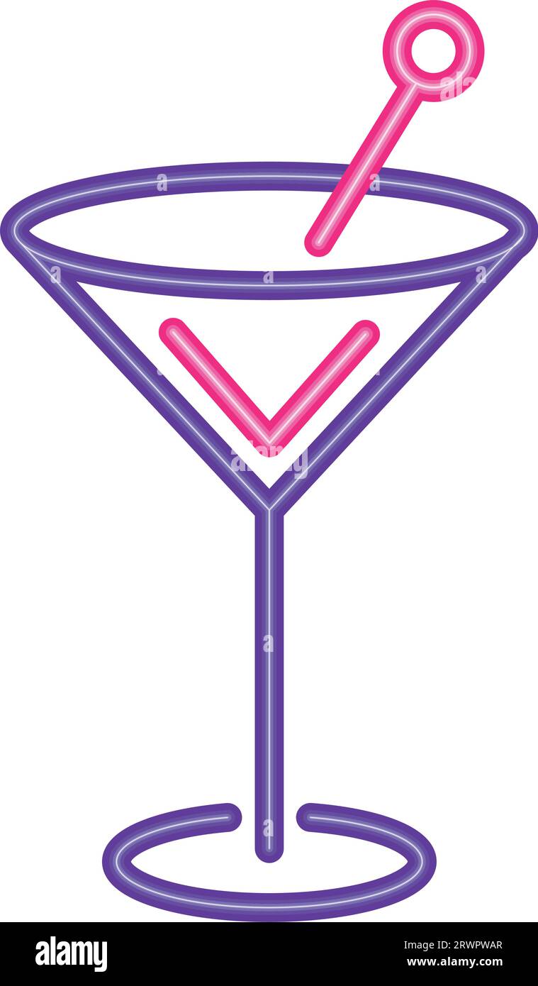 neon cocktail martini vector isolated Stock Vector Image & Art - Alamy