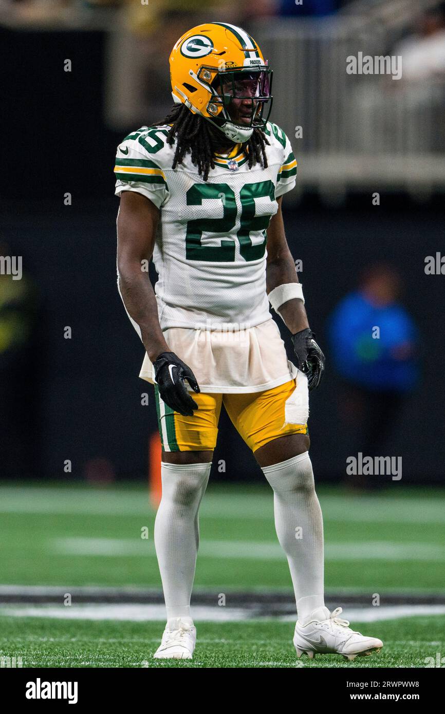 Green Bay Packers safety Darnell Savage (26) works during the second ...