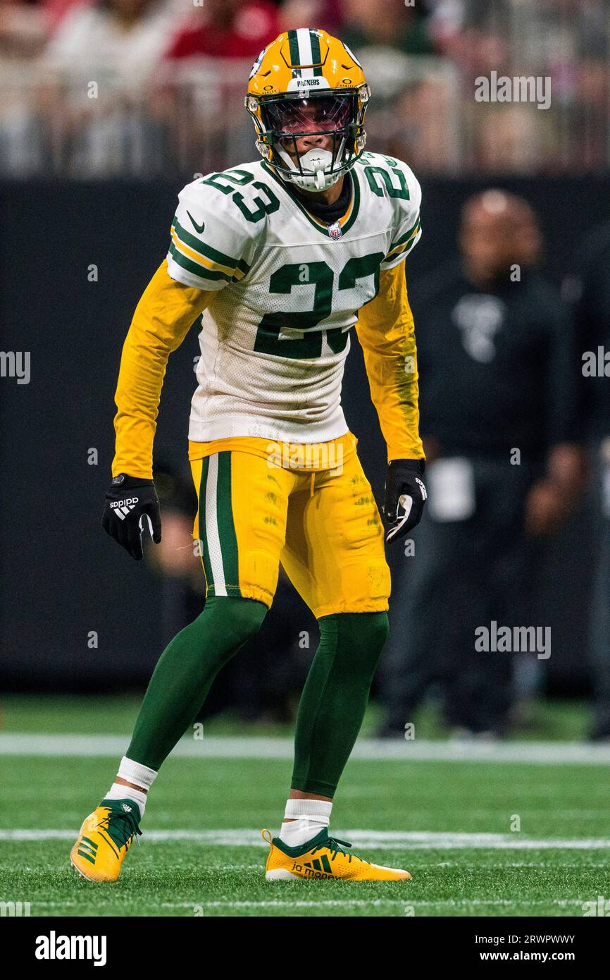 Green Bay Packers cornerback Jaire Alexander (23) works during the ...