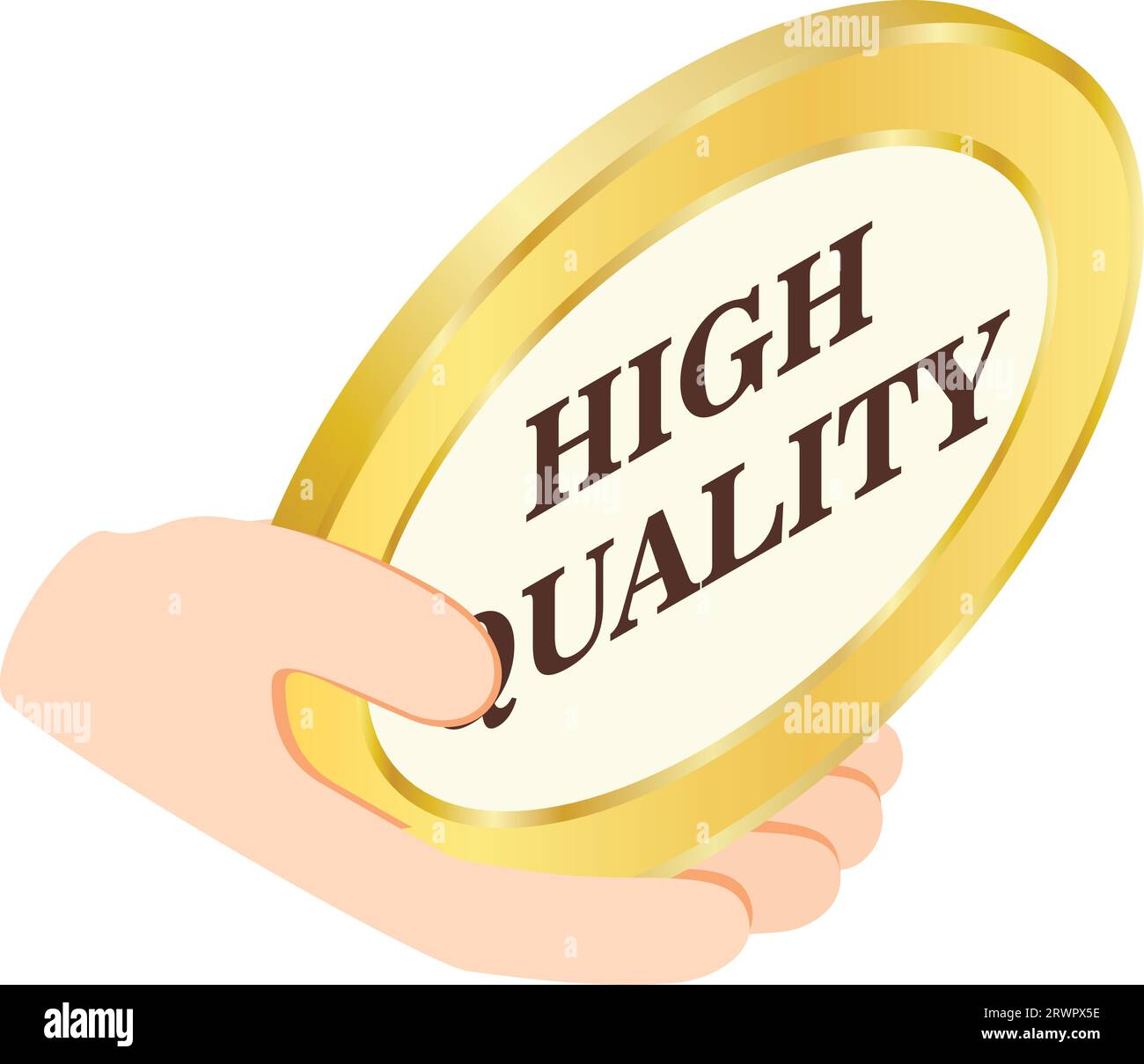 Quality symbol icon isometric vector. High quality sign in open human ...