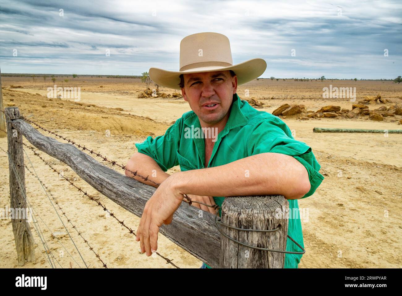 Australian sheep farmer and grazier on his drought affected property in ...
