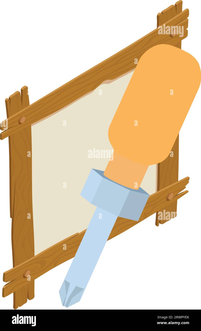 Carpentry equipment icon isometric vector. Crewdriver instrument and ...