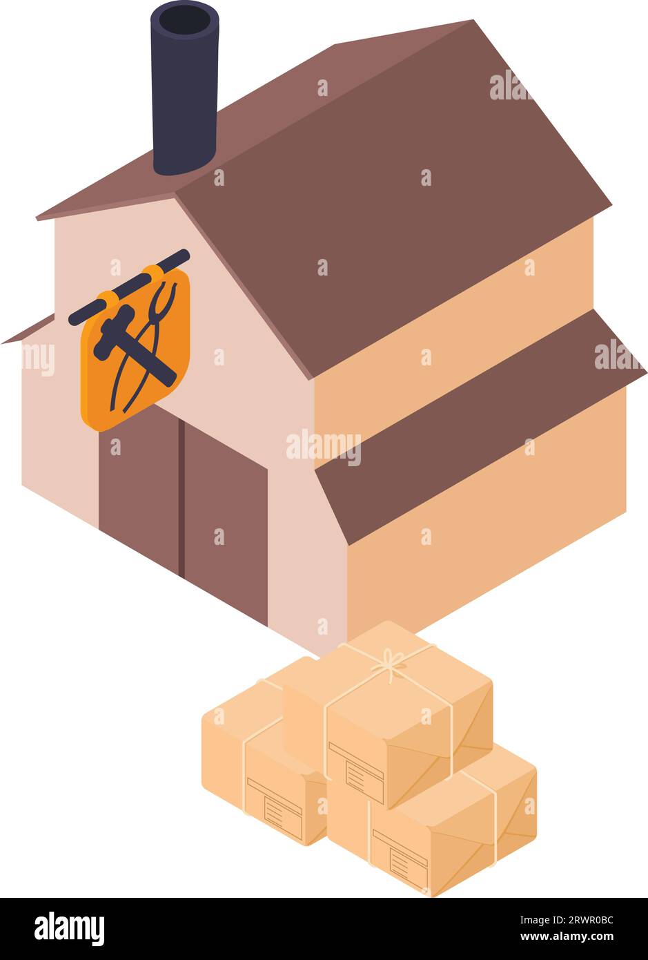 Blacksmith workshop icon isometric vector. Blacksmith building and ...