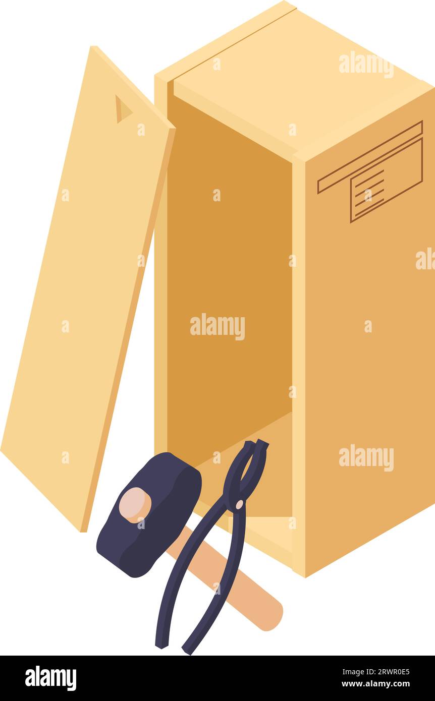 Forging tool icon isometric vector. Blacksmith hammer, smith tongs and ...