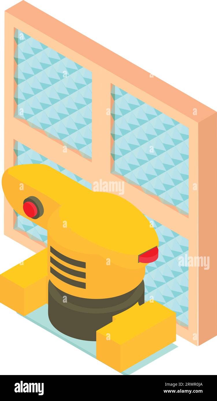 Electric tool icon isometric vector. Sheet sanderand near new square ... Electric tool icon isometric vector. Sheet sanderand near new square ...