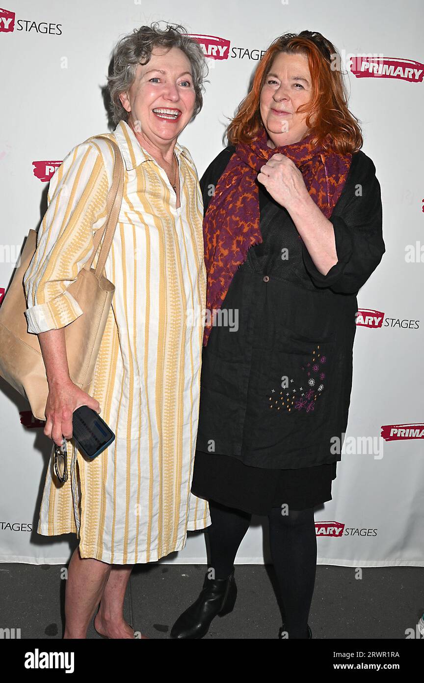Julie White and Playwright Theresa Rebeck attends the "DIG" opening ...