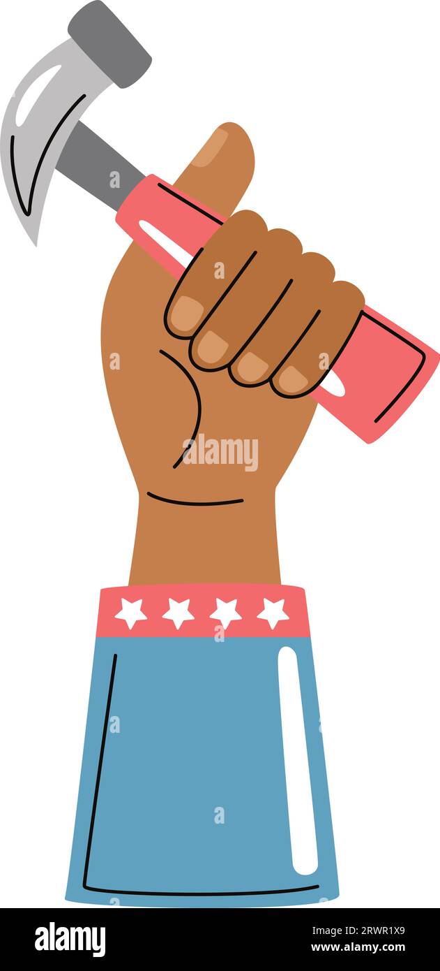usa labor day hand with hammer vector isolated Stock Vector Image & Art ...