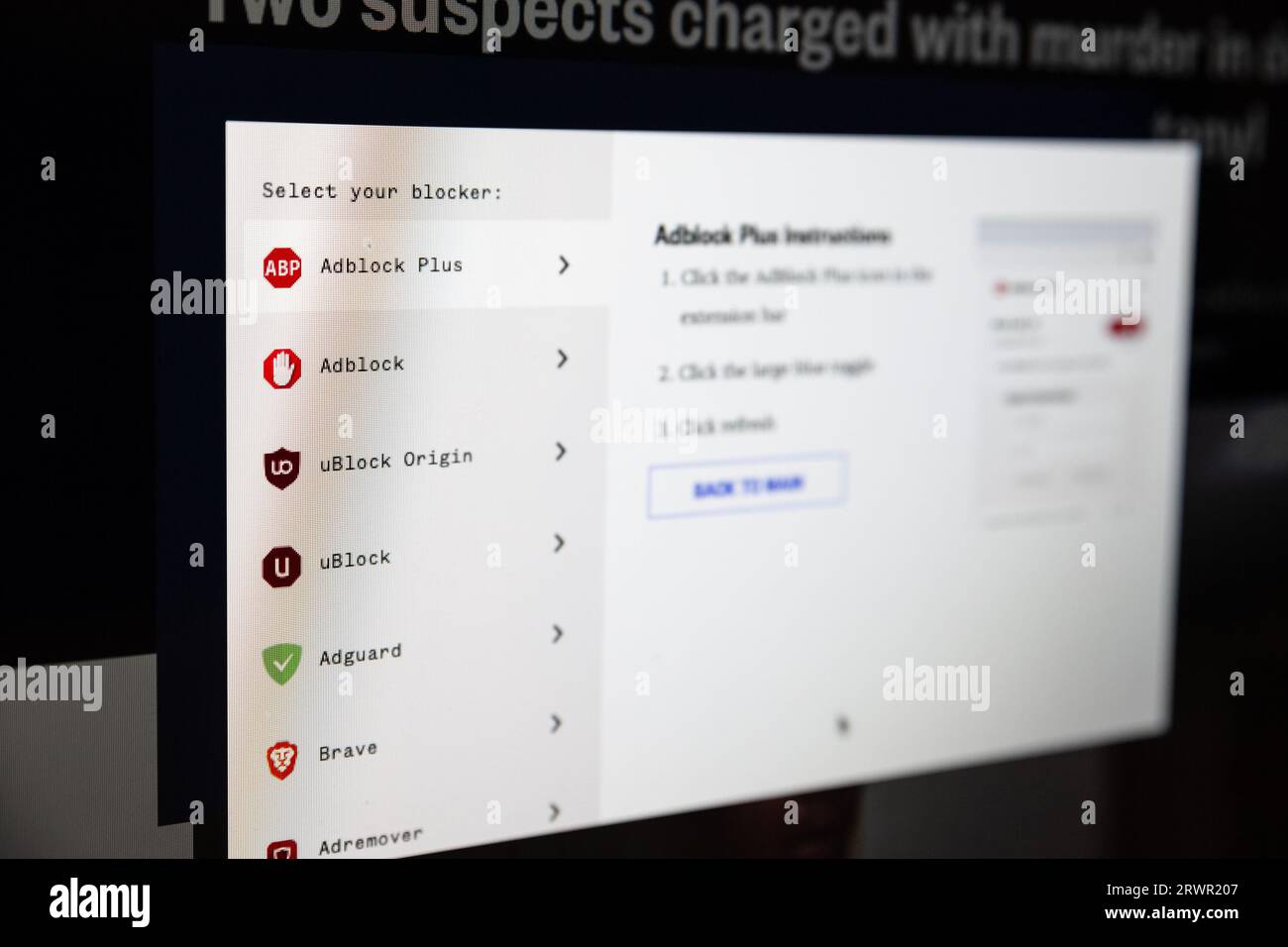 Anti adblocker hi-res stock photography and images - Alamy