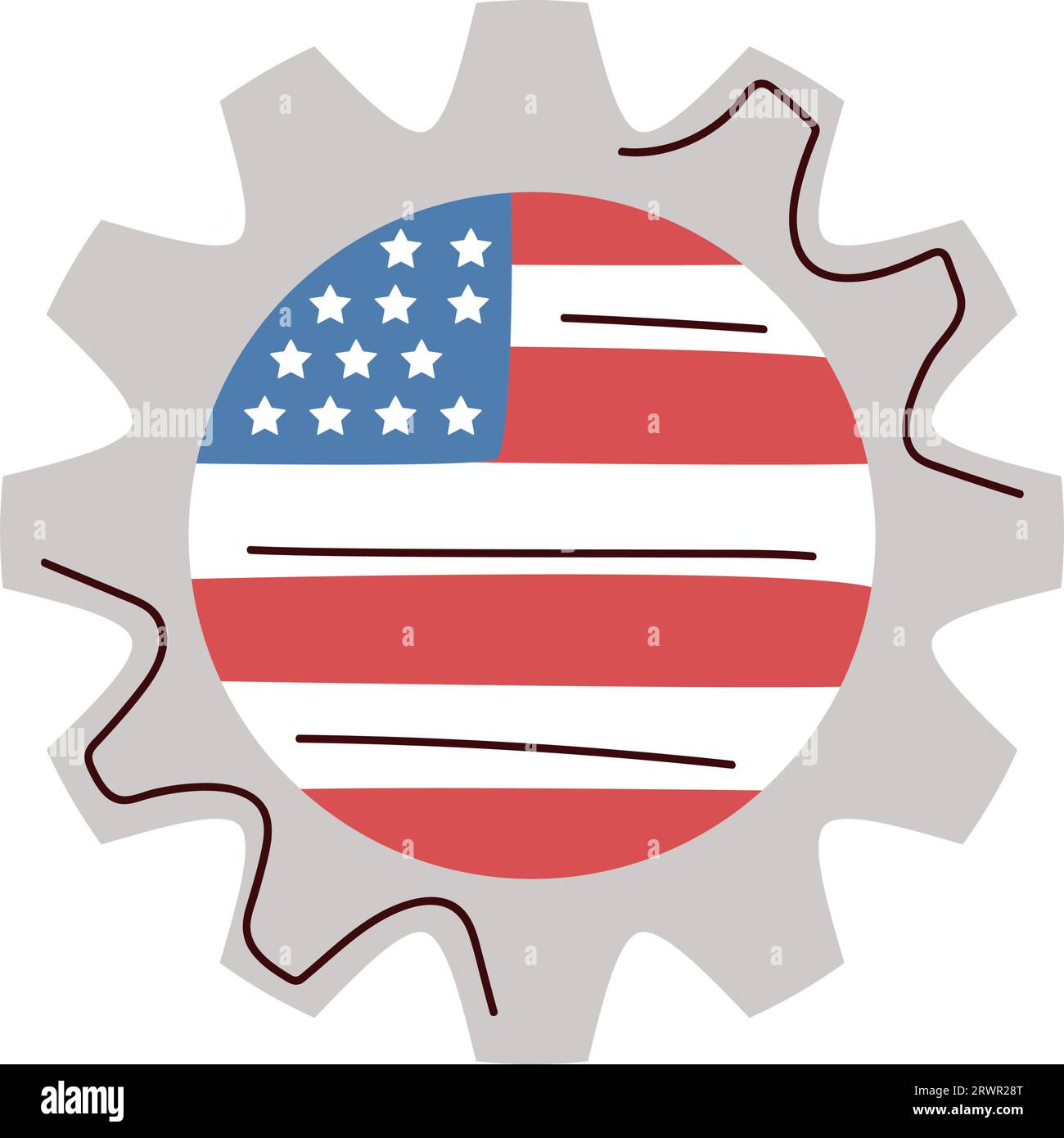 usa labor day cog wheel vector isolated Stock Vector Image & Art - Alamy