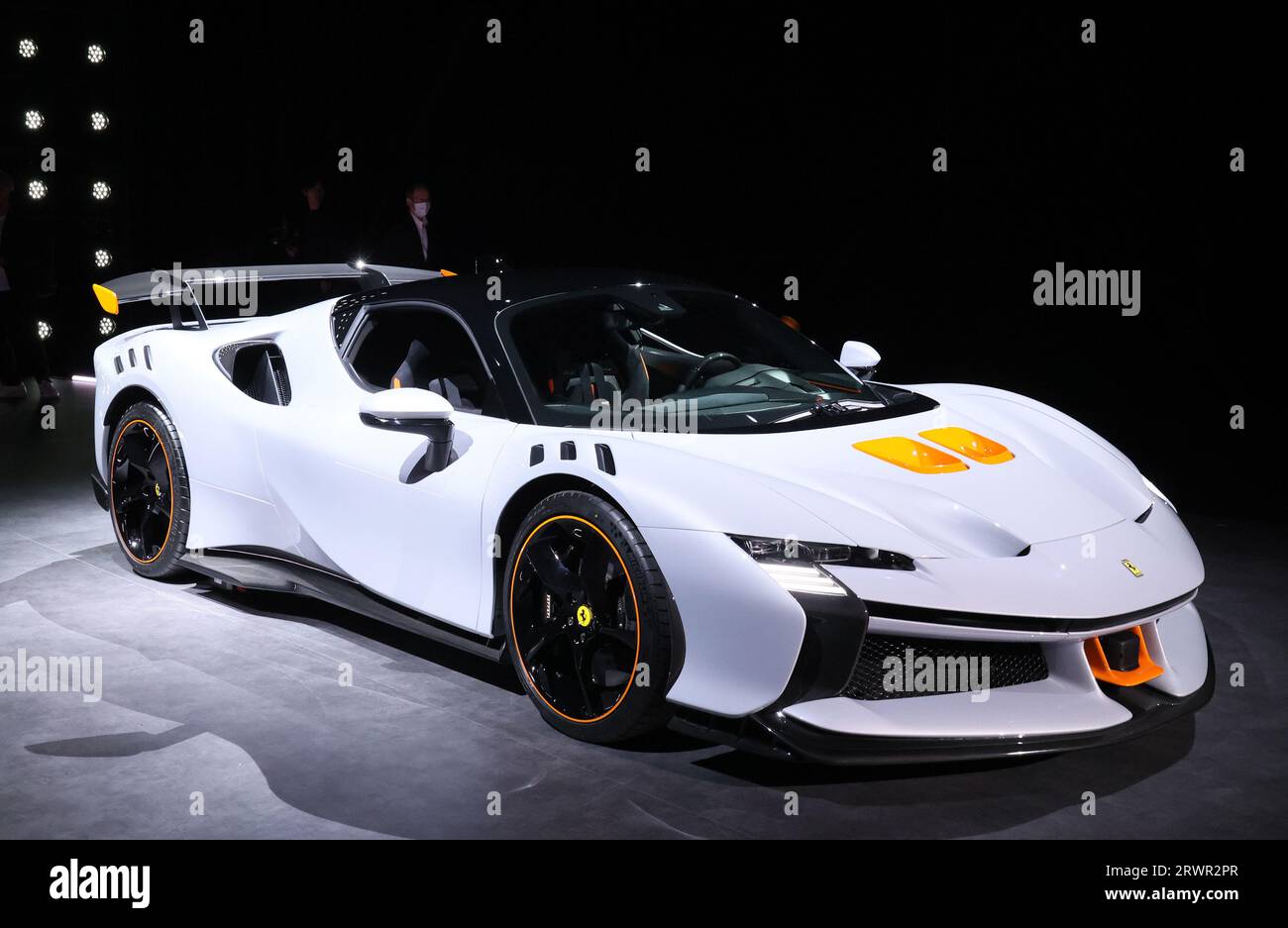 Tokyo, Japan. 20th Sep, 2023. Italian sports car maker Ferrari displays ...