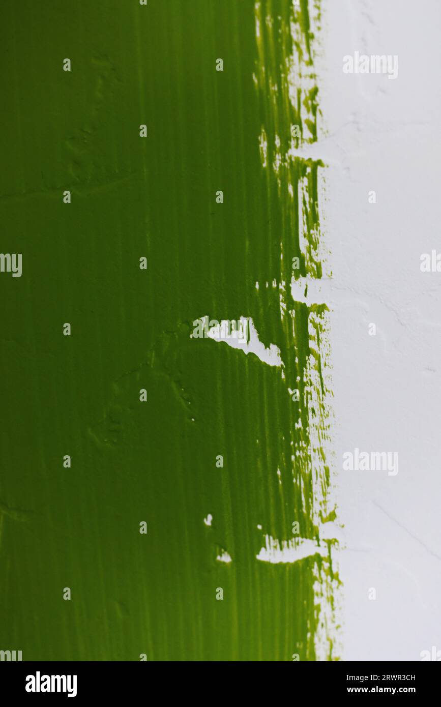 abstract macro of green paint smear on wall Stock Photo - Alamy