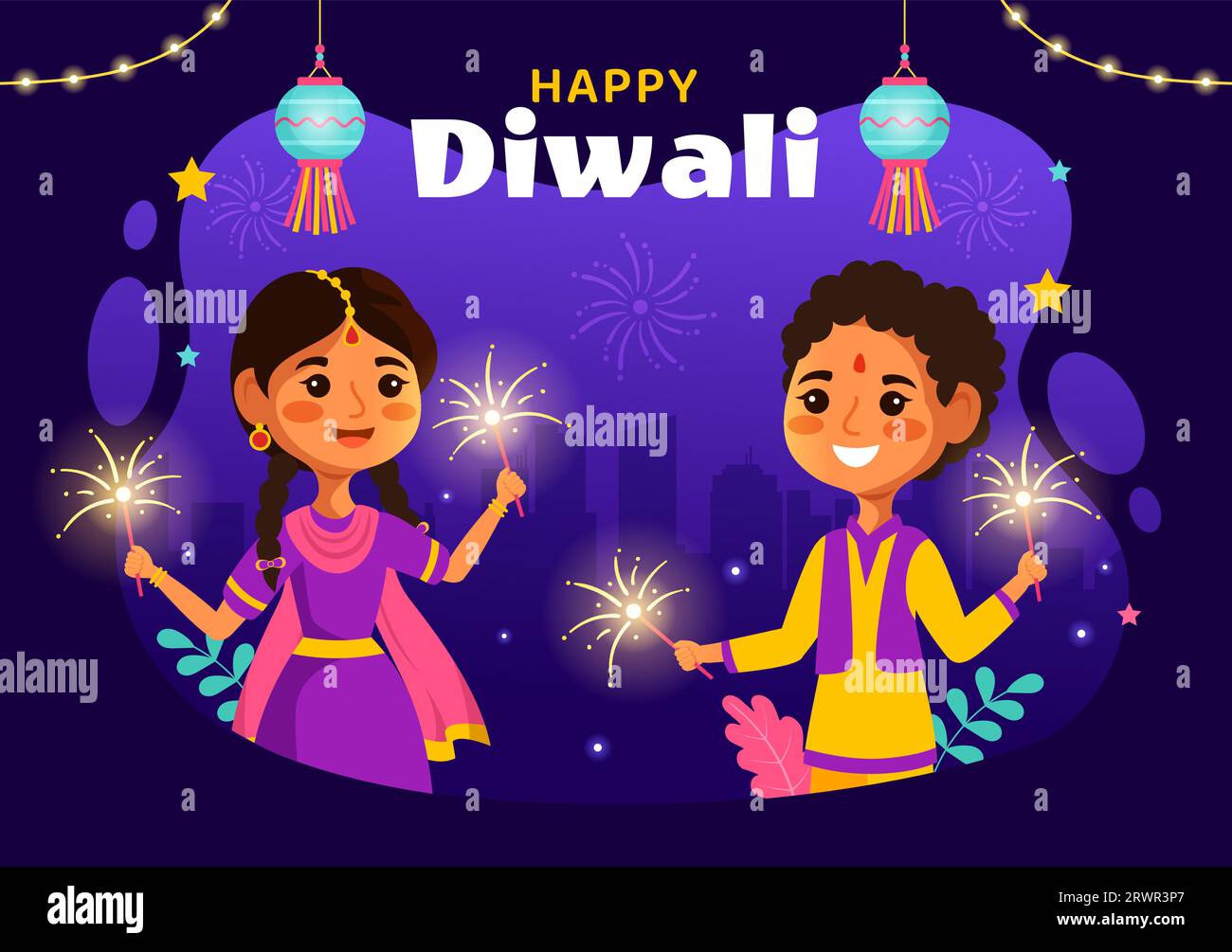 Happy Diwali Hindu Vector Illustration with Indian Rangoli and ...